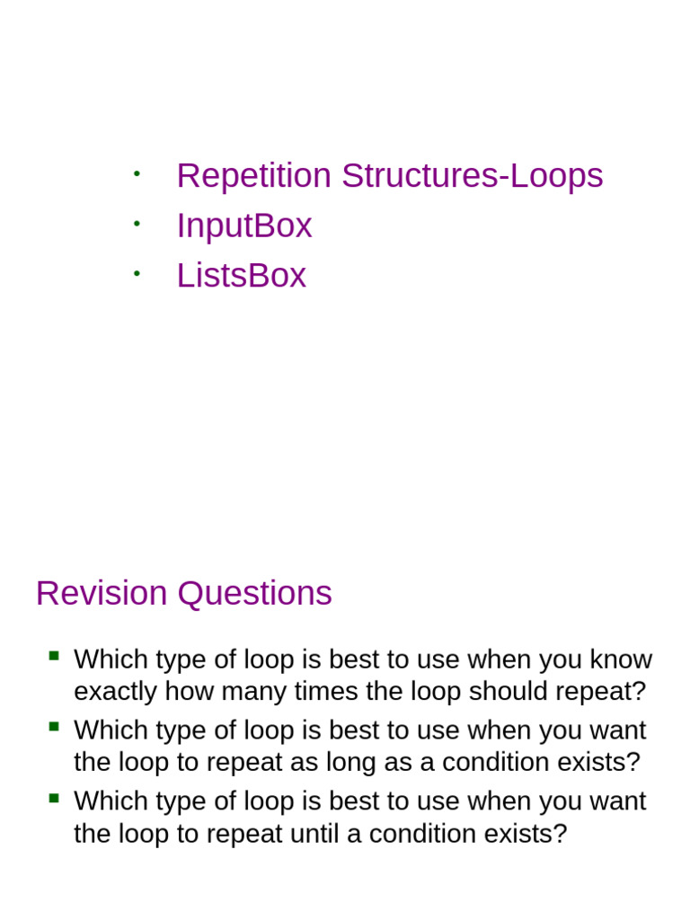 JK VB NET 6 Repetition Structures Loops | PDF | Control Flow | Software Development