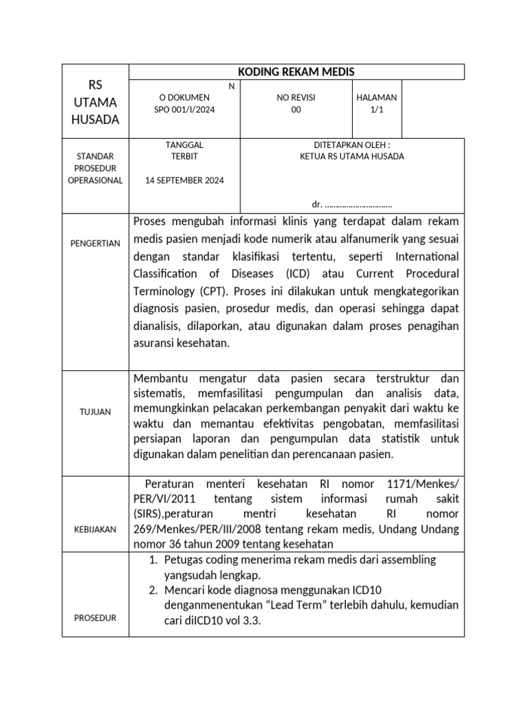 Koding Rekam Medis | PDF