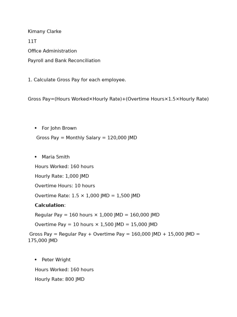 Payroll and Bank Reconciliation Guide | PDF | Overtime | Payroll