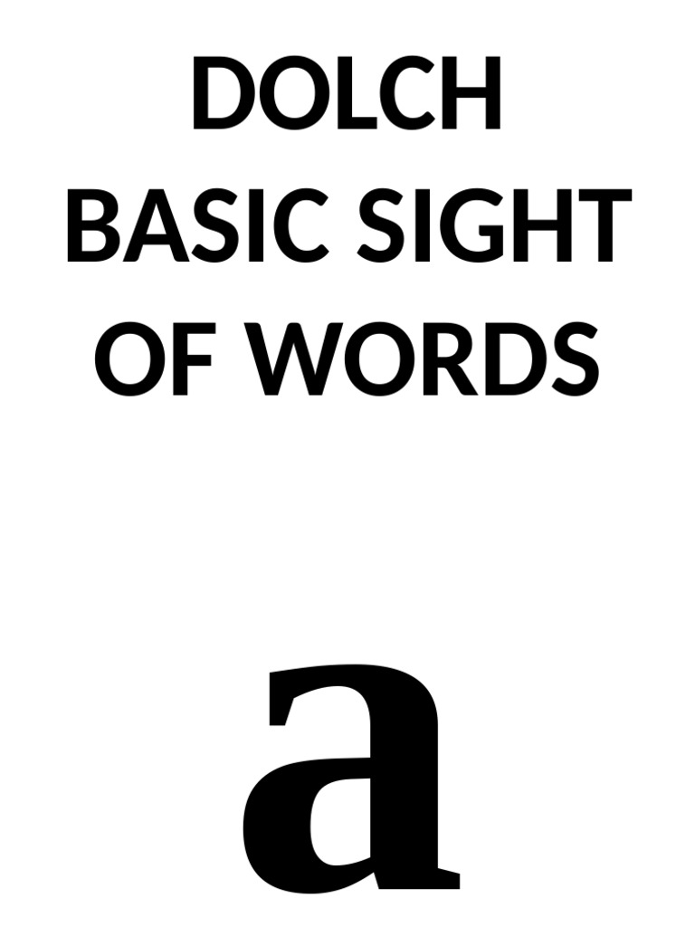 Dolch Basic Sight Words List | PDF
