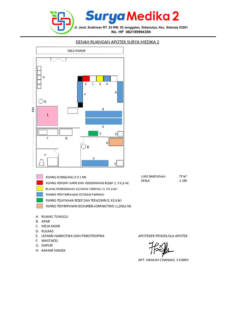 Denah Ruangan Apotek Surya Medika 2 | PDF
