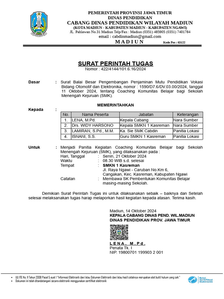 SPT Panitia Kombel - Sign | PDF