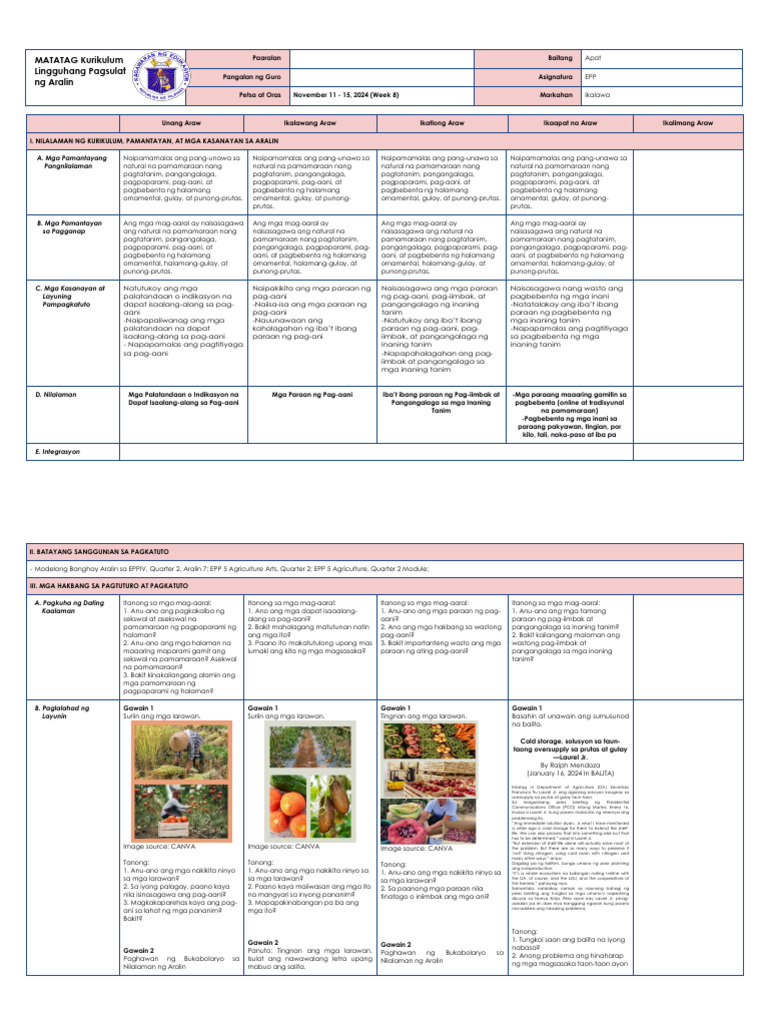 Q2 W8 Epp4 Matatag | PDF