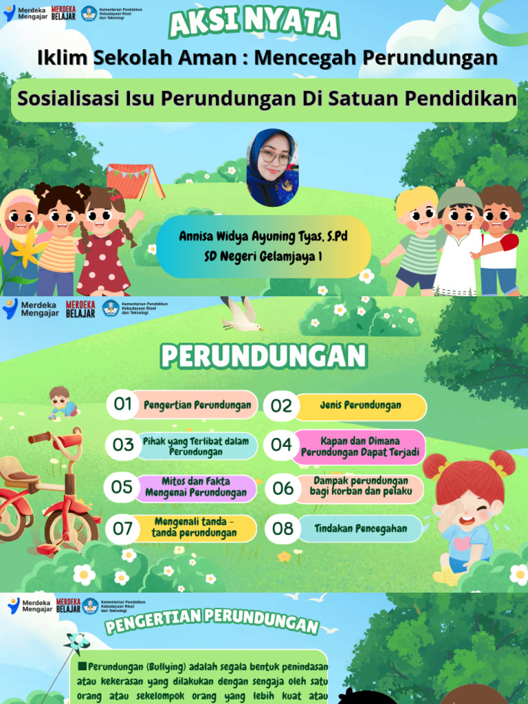 Aksi Nyata Isu Perundungan Di Satuan Pendidikan Annisa Widya Ayuning Tyas - Compressed | PDF