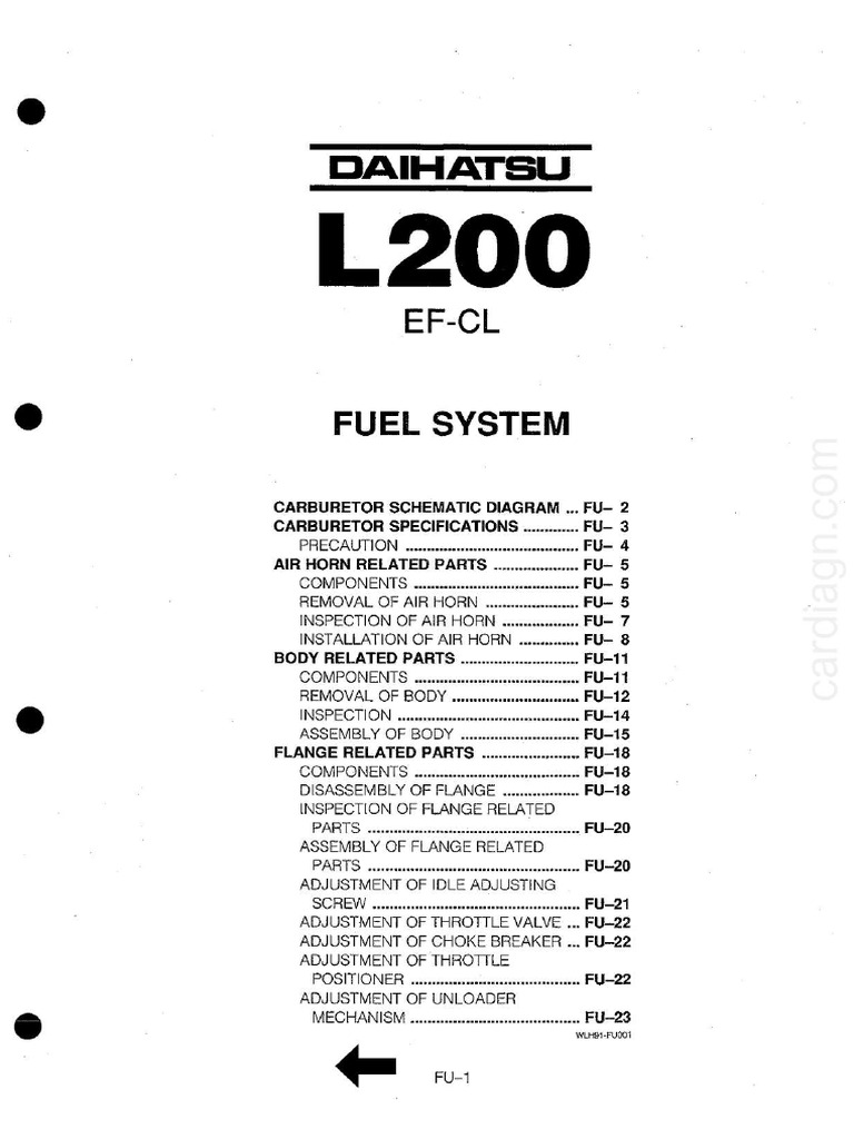 Daihatsu L201 Fuel System | PDF