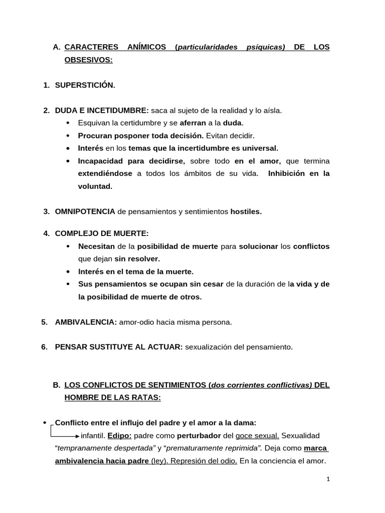 Caracteres Anímicos de Los Neuróticos Obsesivos | PDF | Amor | Sicología