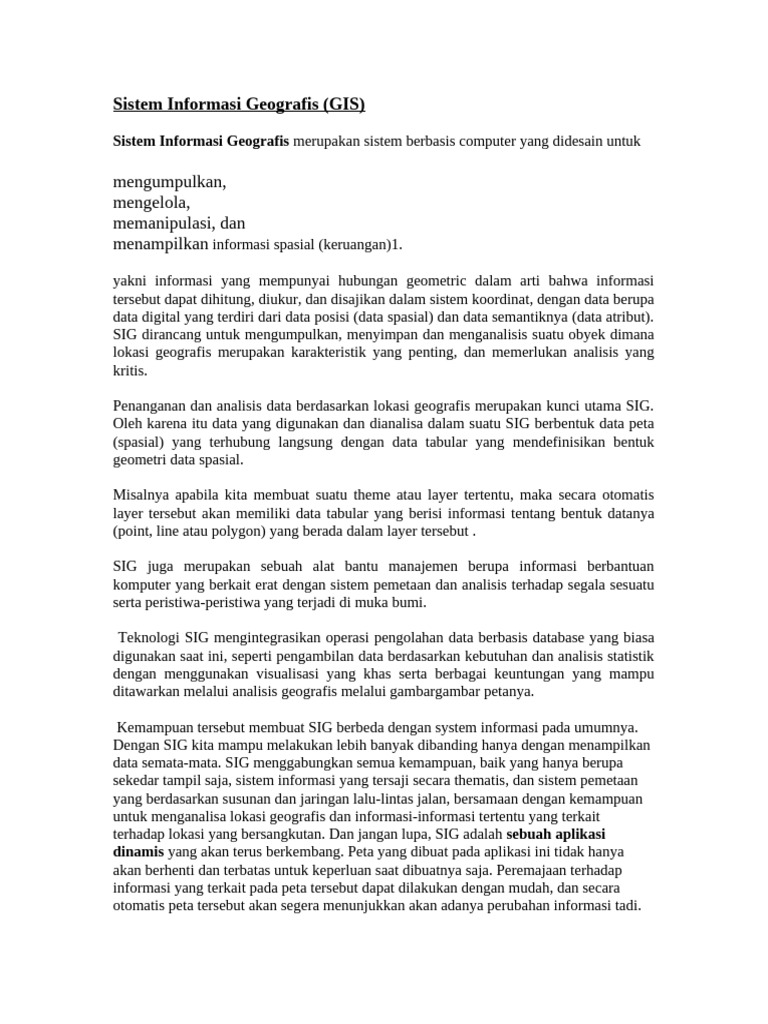 Sistem Informasi Geografis | PDF