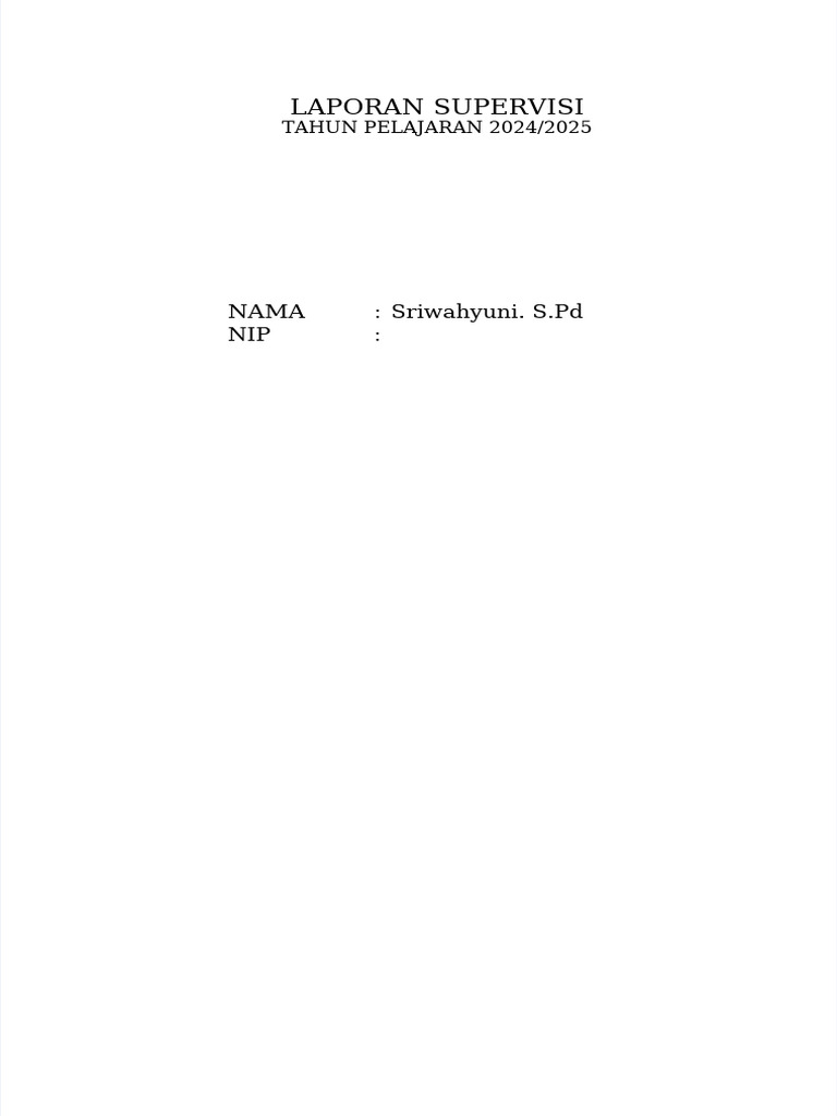 Laporan Hasil Supervisi | PDF