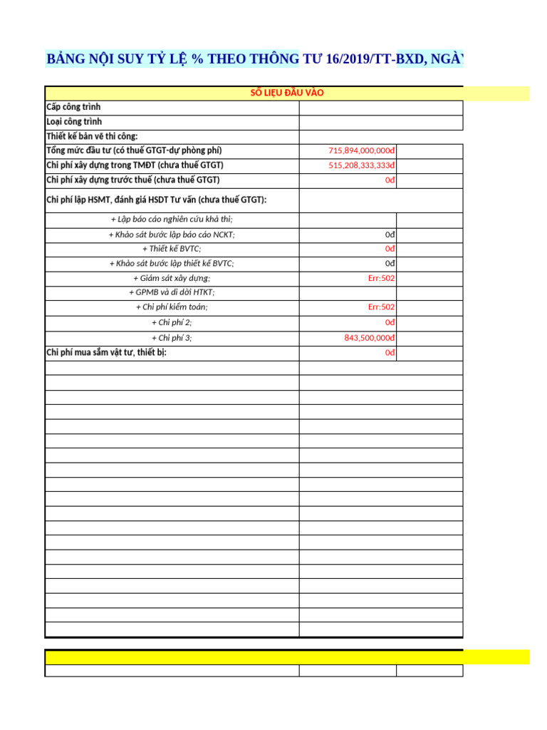 Bang Du Toan HTKT Tham Khao | PDF