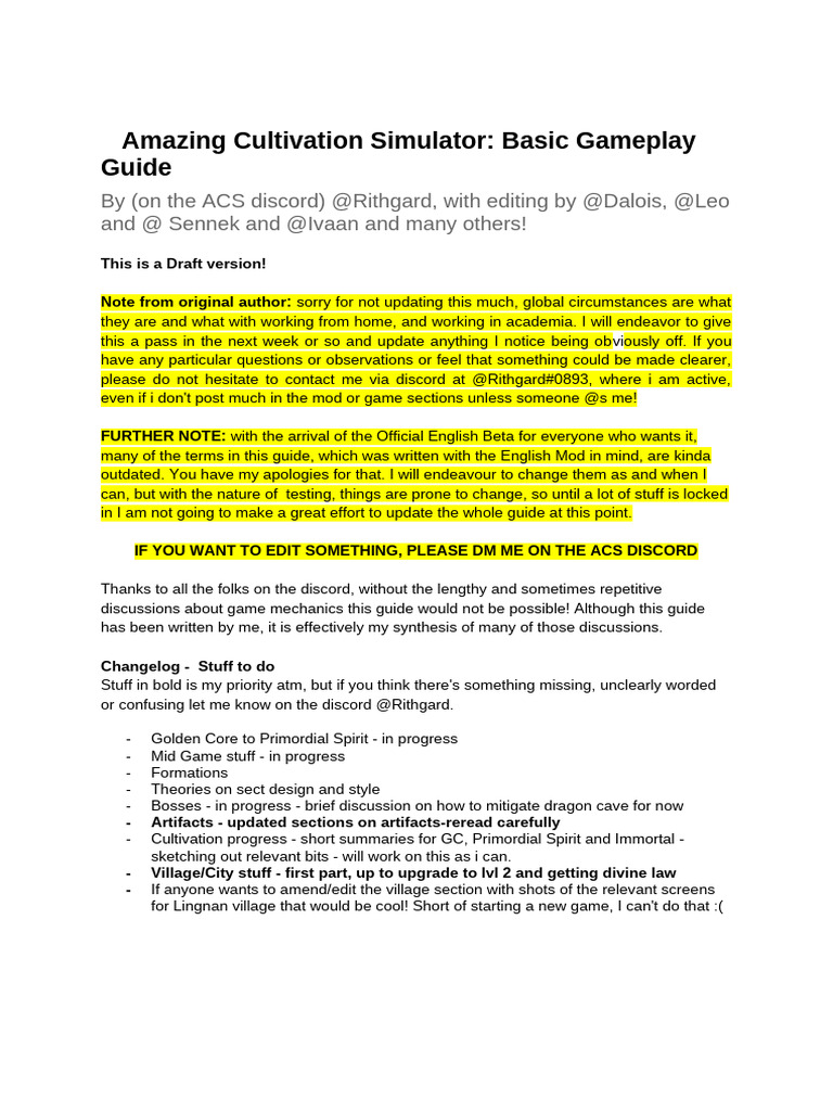 Amazing Cultivation Simulator - Basic Guide | PDF | Alchemy | Menu ...