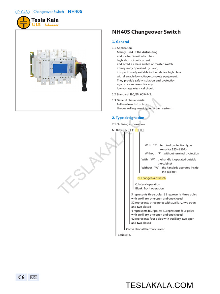 Chint-Change-over-switch | PDF | Switch | Electronic Engineering
