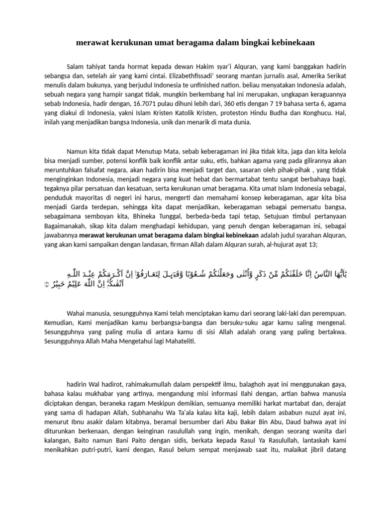 Syarhil MTQ Kacamatan Sebatik Barat | PDF