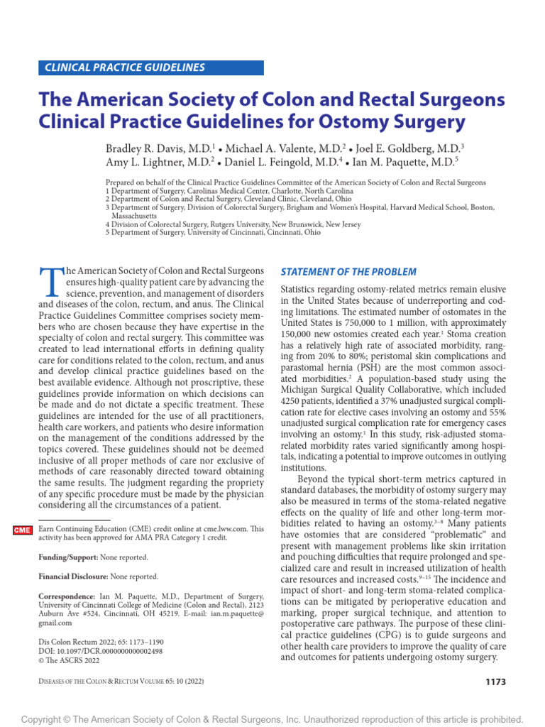 Ascrs Estomas | PDF | Colorectal Cancer | Systematic Review