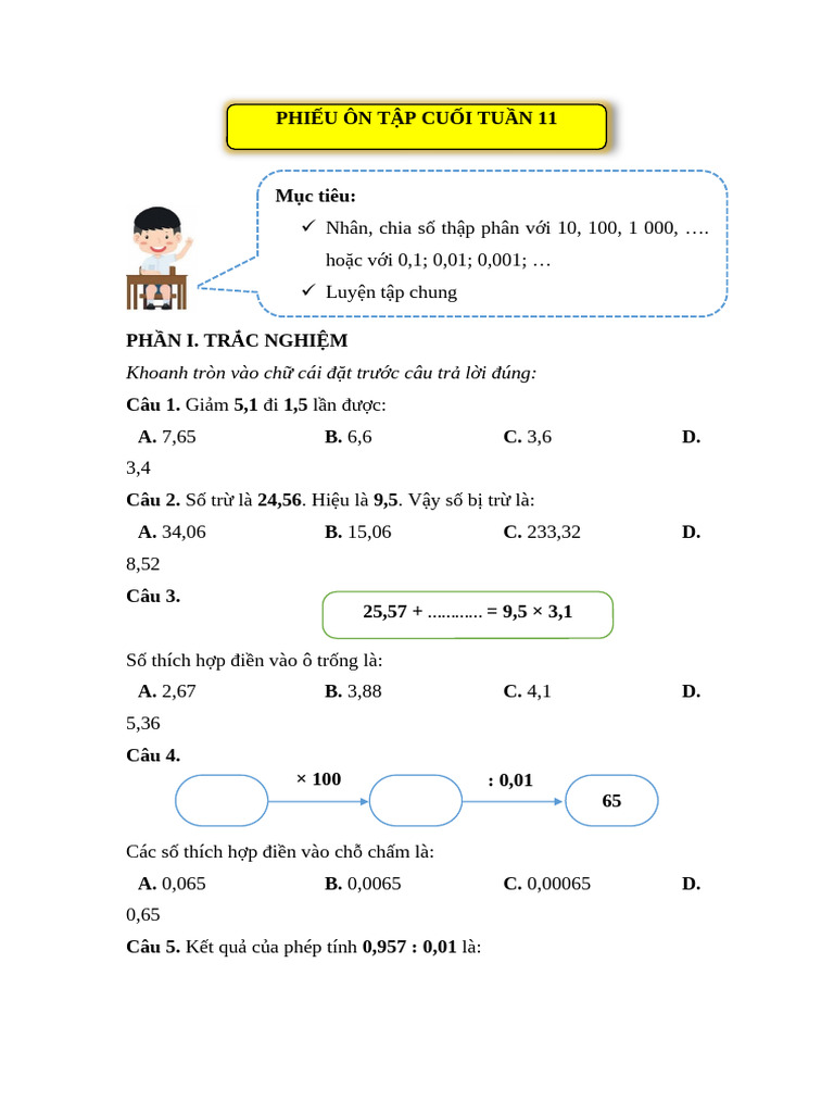 Bai Tap Cuoi Tuan Toan Lop 5 Ket Noi Tri Thuc Tuan 11 | PDF