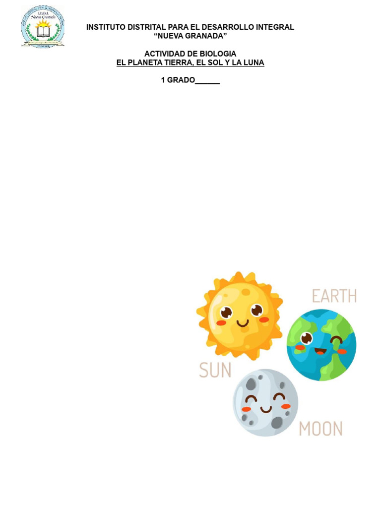 ACTIVIDAD BIOLOGIA Tierra, Sol y Luna | PDF | Luna | Planetas