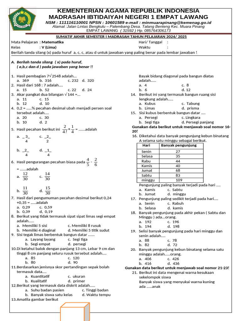 Soal Matematika Kelas V | PDF