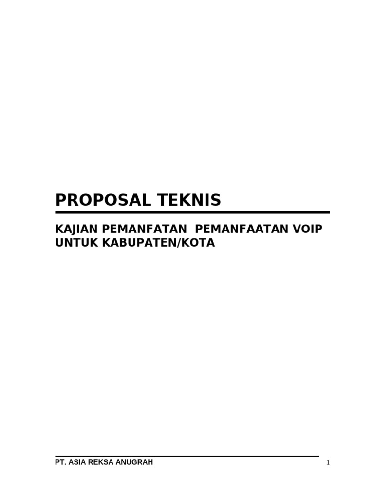 Draft Proposal Teknis Voip1-Asia Reksa | PDF