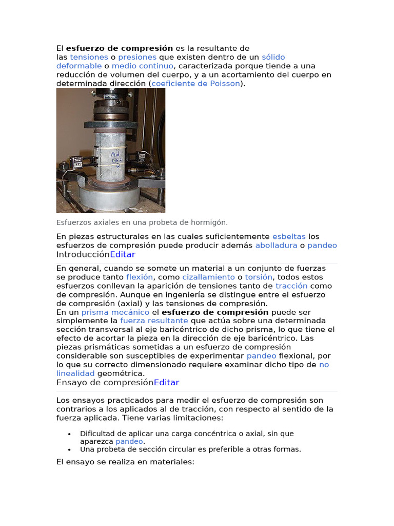 Compresion | PDF | Pandeo | Mecánica de sólidos