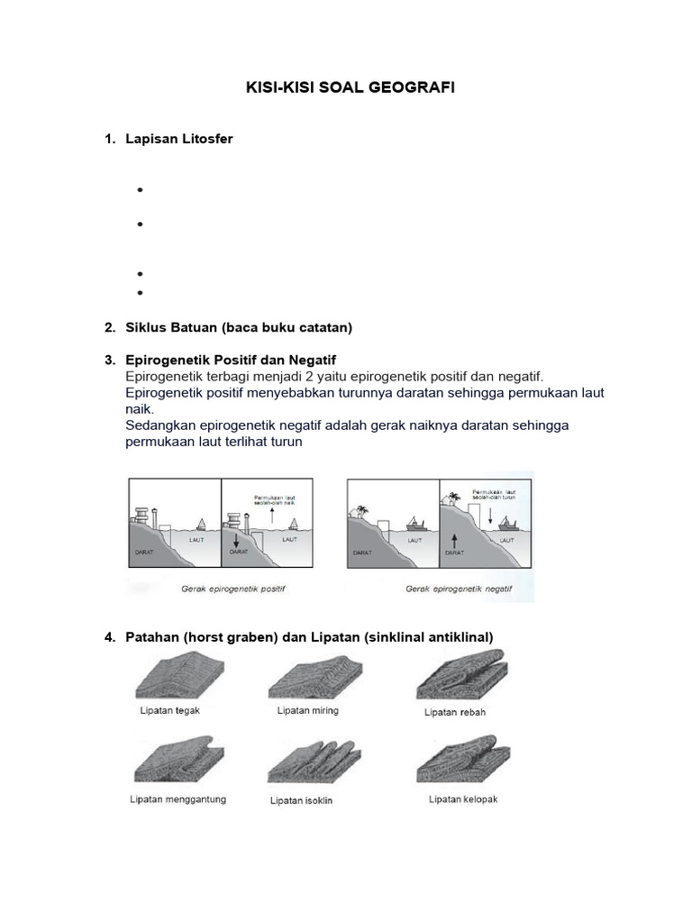 Kisi-Kisi Geografi Kelas X | PDF | Sains & Matematika