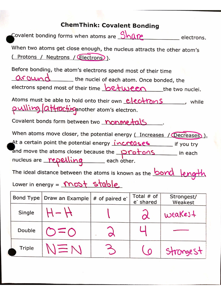 Worksheet Covalent Bonding | PDF