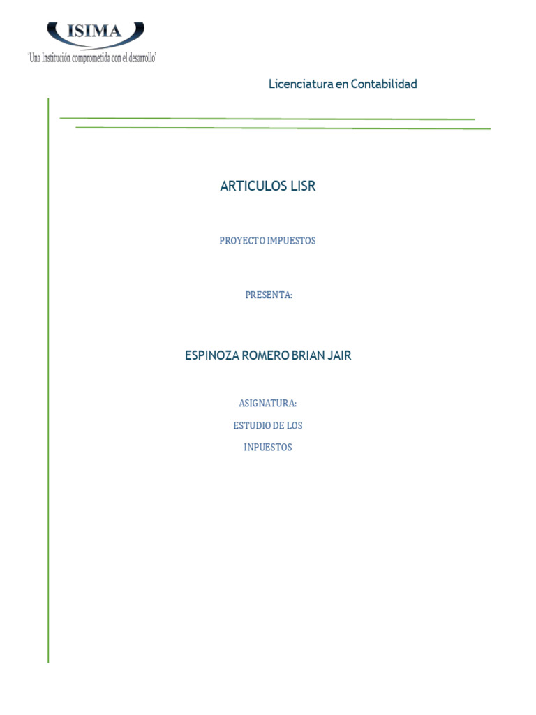 LISR - PDF EL BUENO | PDF | Impuesto sobre la renta | Impuestos