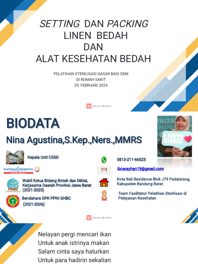 Setting, Packing Linen Dan Alkes (Nina Agustina) | PDF