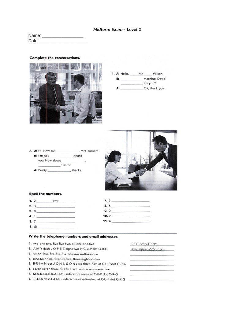 Midterm Exam - Level 1 | PDF