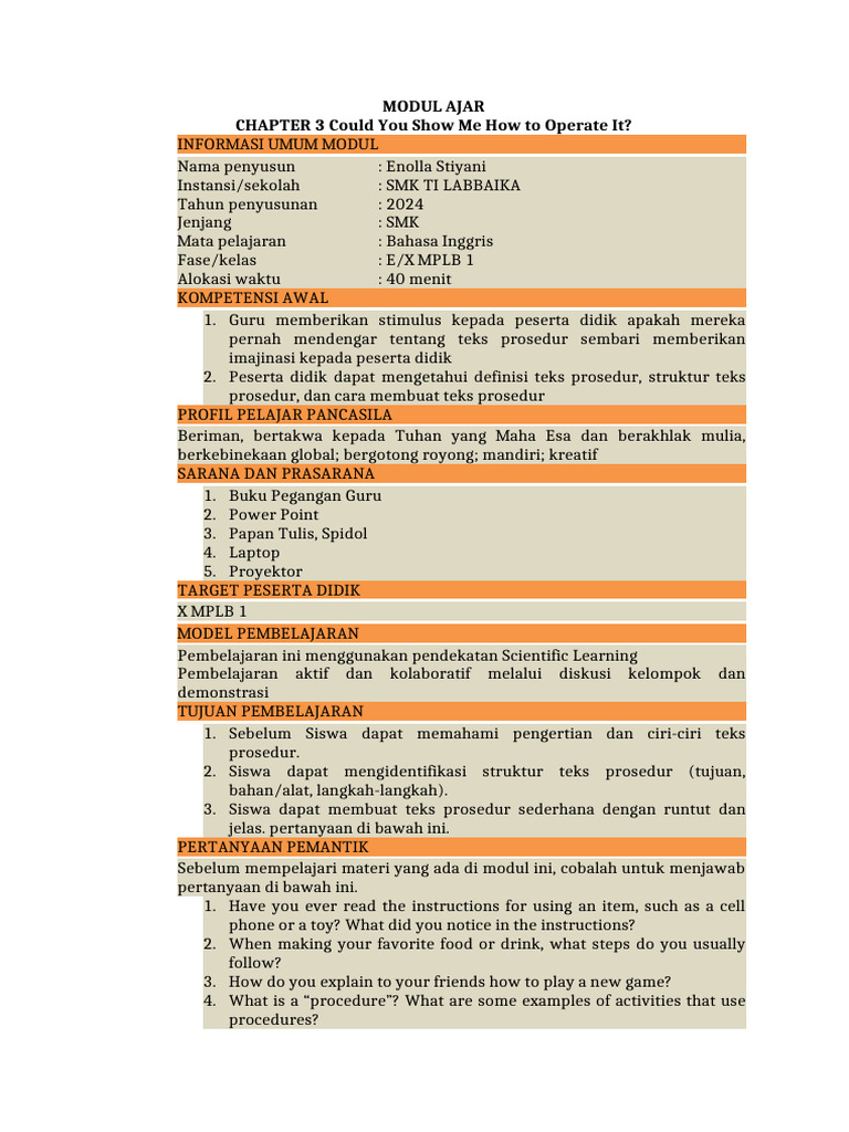 Modul Ajar Ujian PKL | PDF | Seni | Sains & Matematika