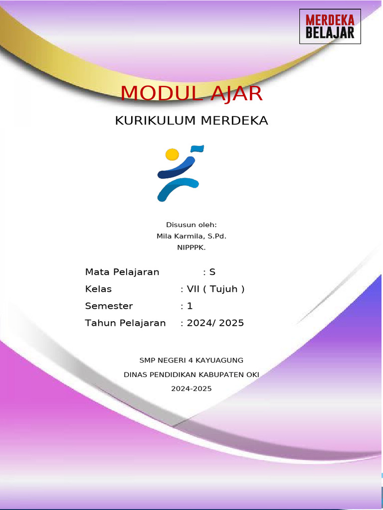 Contoh Desain Cover Perangkat Kumer Asmawati | PDF