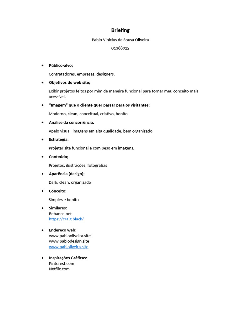Briefing Modelo | PDF | Arte | Computadores