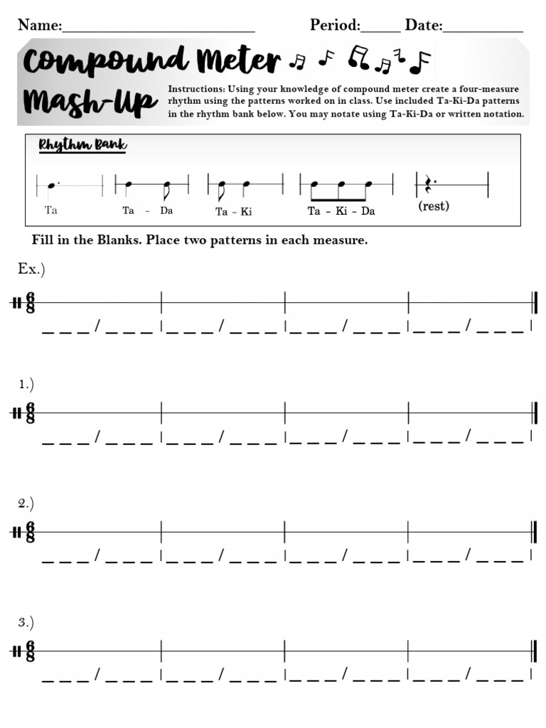 Worksheet - Compound Meter | PDF