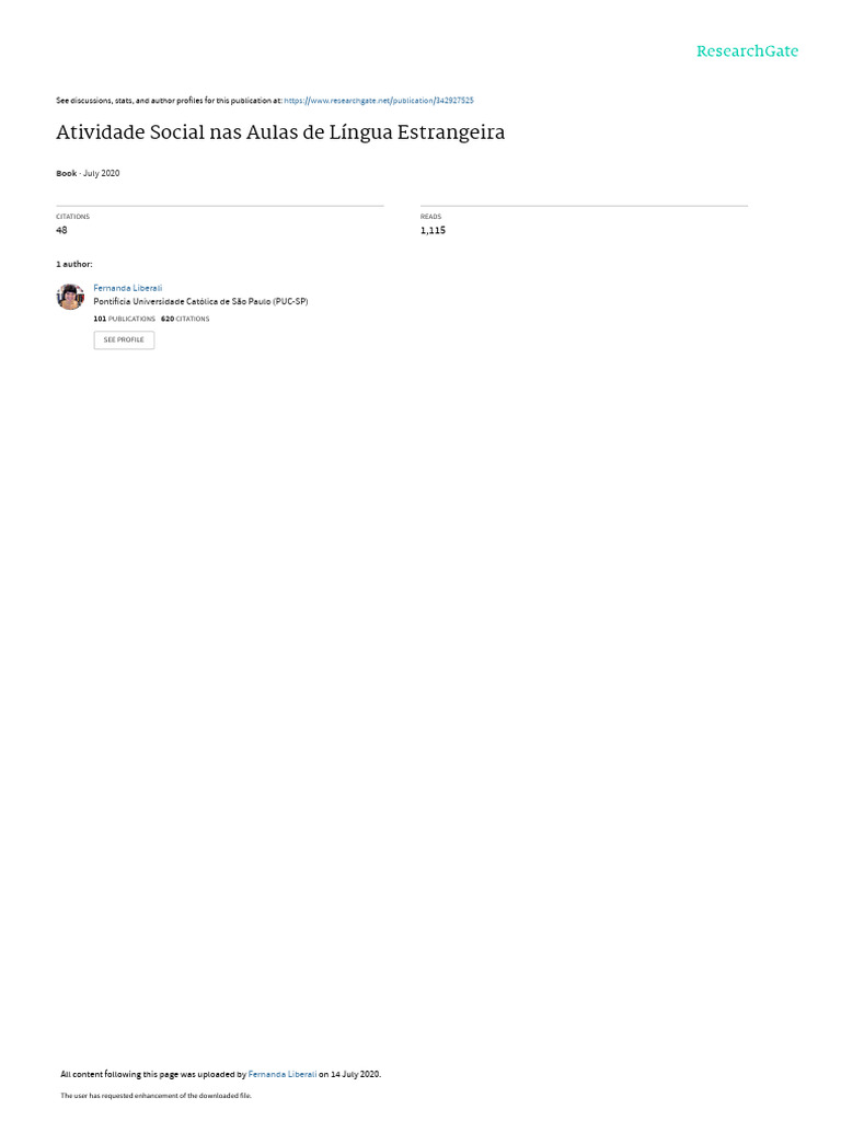 Atividade Social Nas Aulas de Lingua Est | PDF | Social Science | Computers
