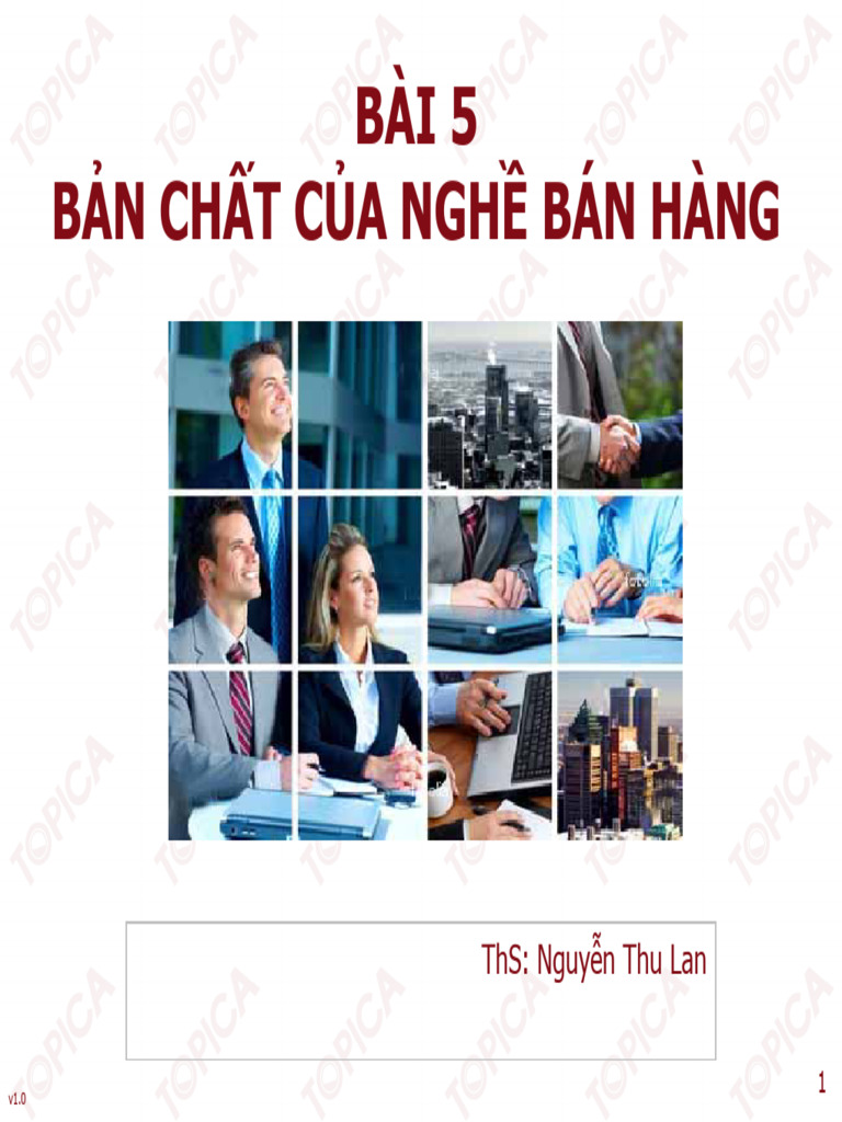 Bài giảng Quản trị bán hàng - Bài 5 - ThS - Nguyễn Thu Lan - 1339680 | PDF