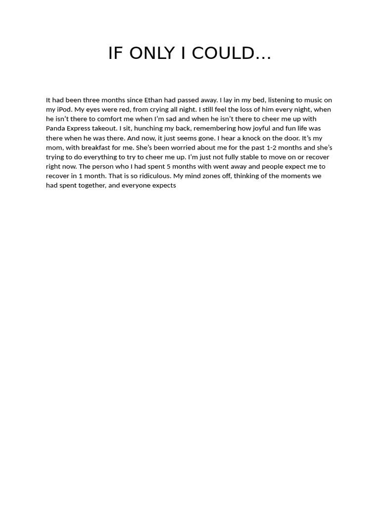 If Only I Could | PDF | Poetry