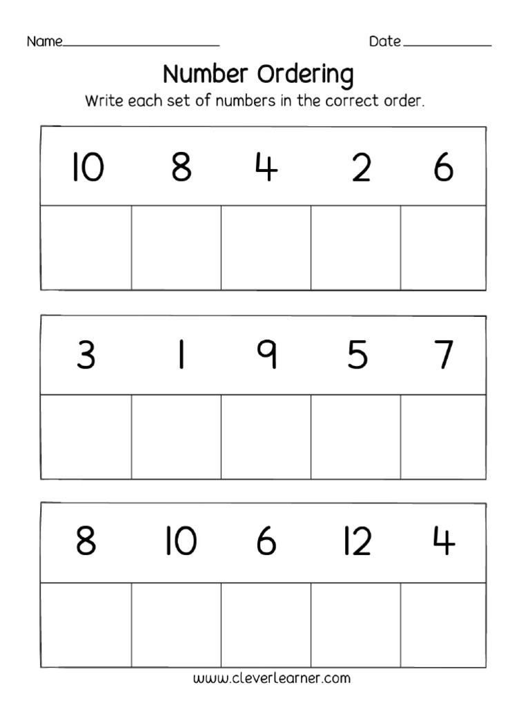 Preschool Number Ordering Printables 06 | PDF