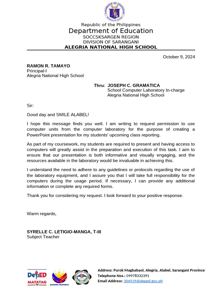 Comlab Letter Request | PDF