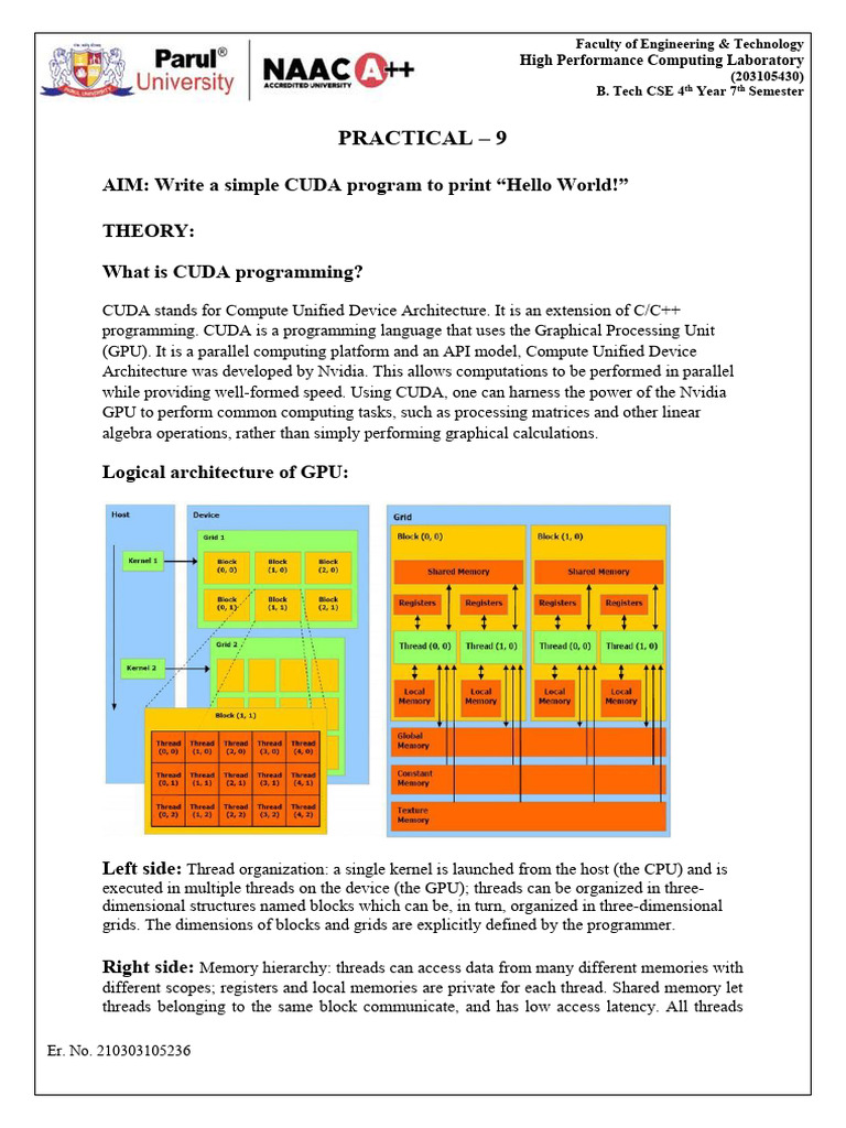 CUDA Programming Basics and Examples | PDF | Computer Cluster | Load Balancing (Computing)