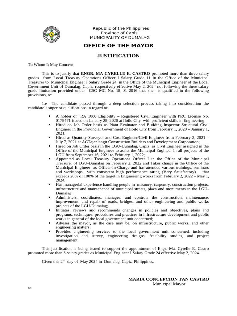3 Salary Grade Castro Mc E PDF Real Estate Appraisal Engineer