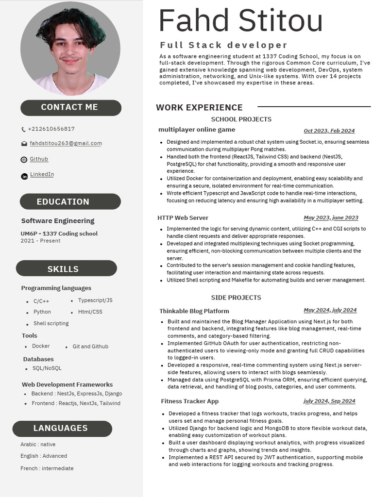 Fahd Stitou FS | PDF | Web Development | Computing