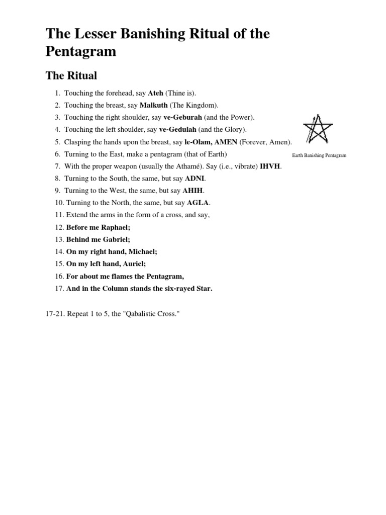 Lesser Banishing Ritual Overview | PDF | Language Arts & Discipline ...