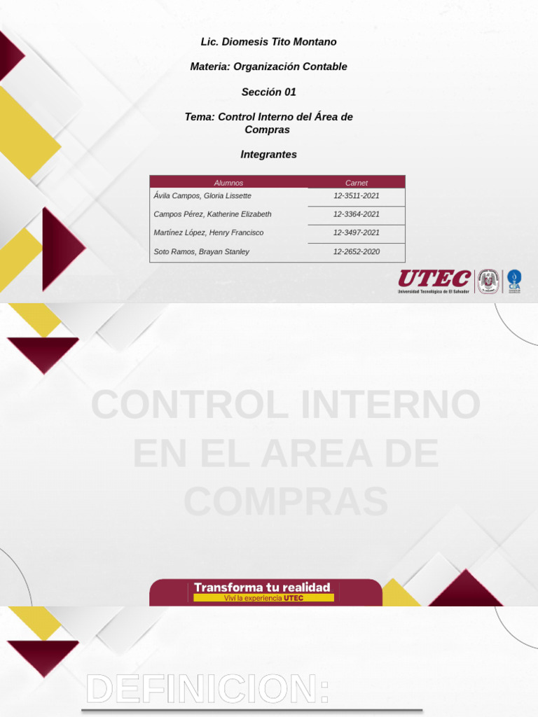 Presentacion OC - Control Interno Compras | PDF | Contador | Business