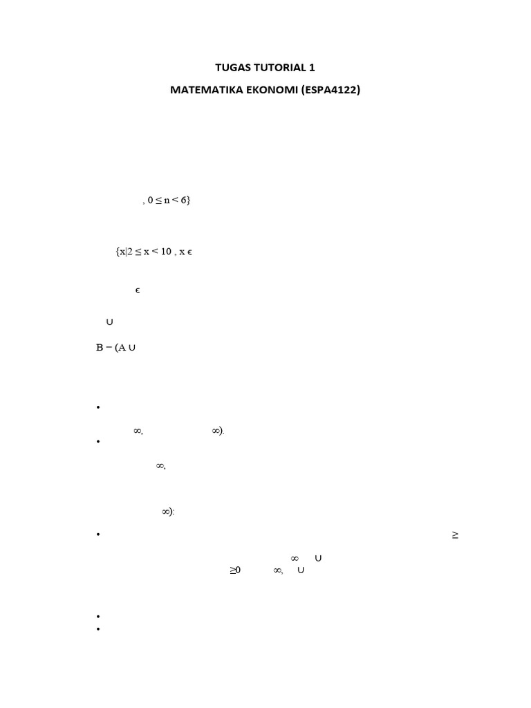 TUGAS TUTORIAL 1 Matematika Ekonomi | PDF | Metode & Bahan Ajar