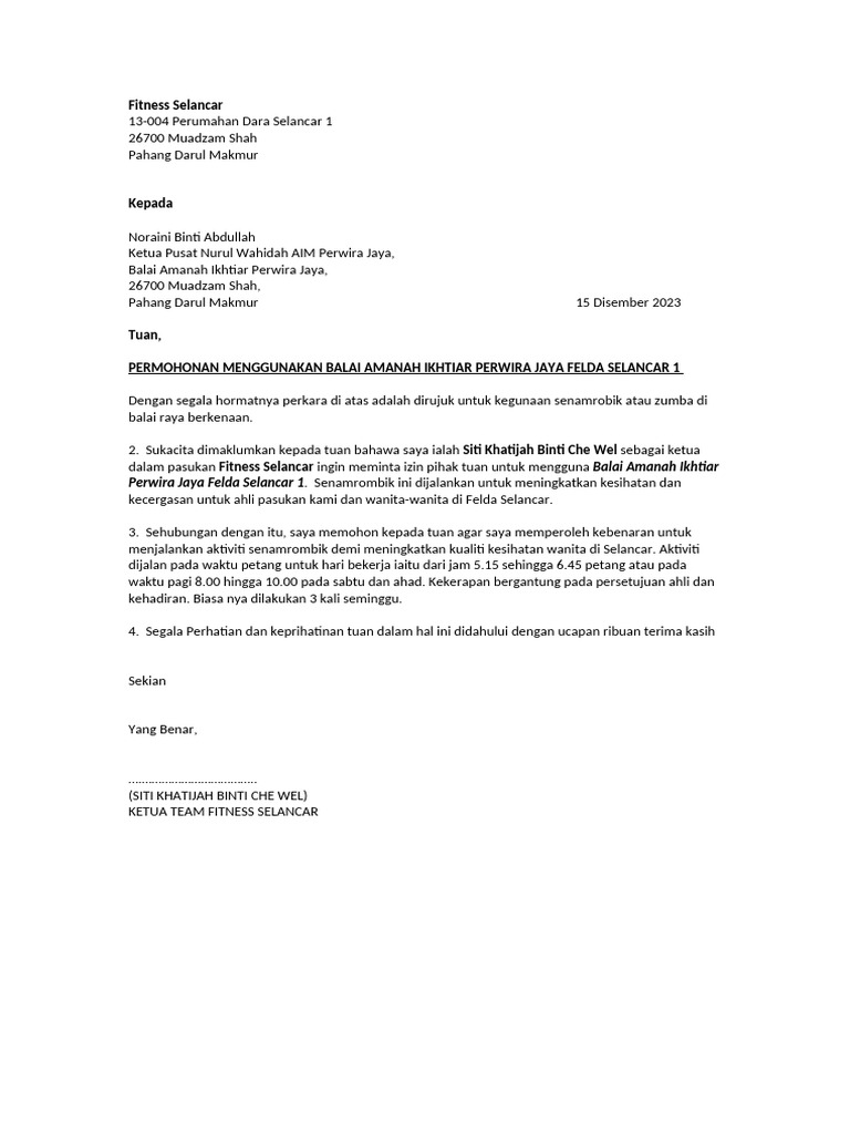 Surat Balai Raya PJ | PDF