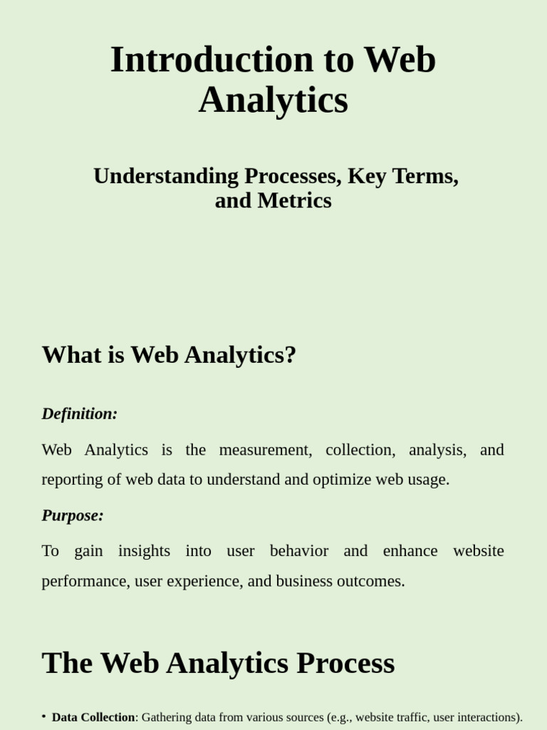 Introduction To Web Analytics (Unit-1 II Part) | PDF | Analytics | Search Engine Optimization