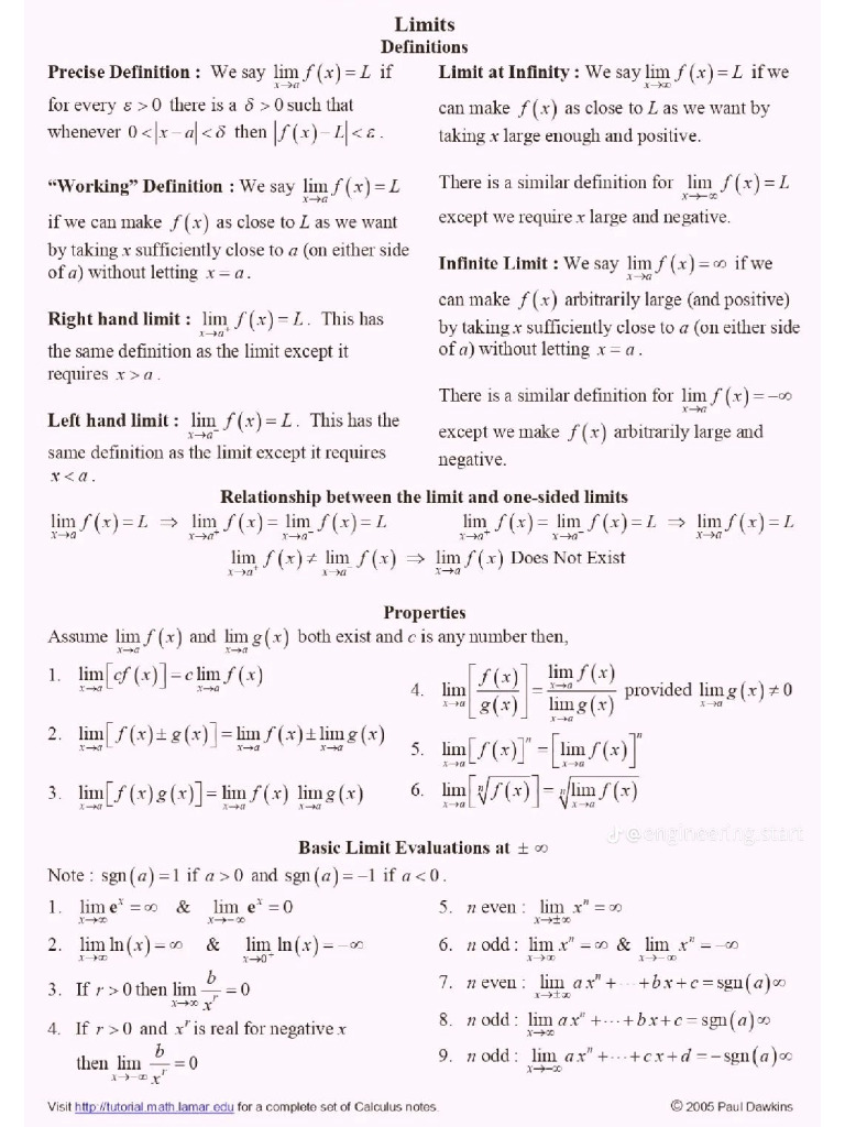 Calculus Formula | PDF