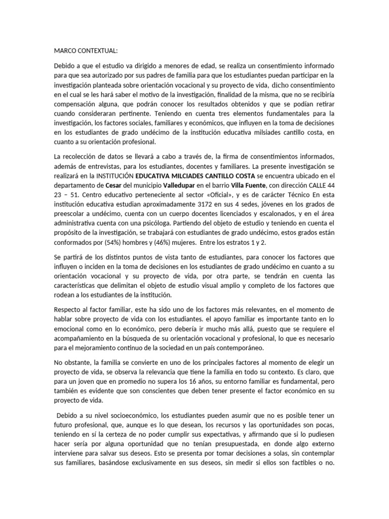 Marco Contextual Sem Investigacion | PDF