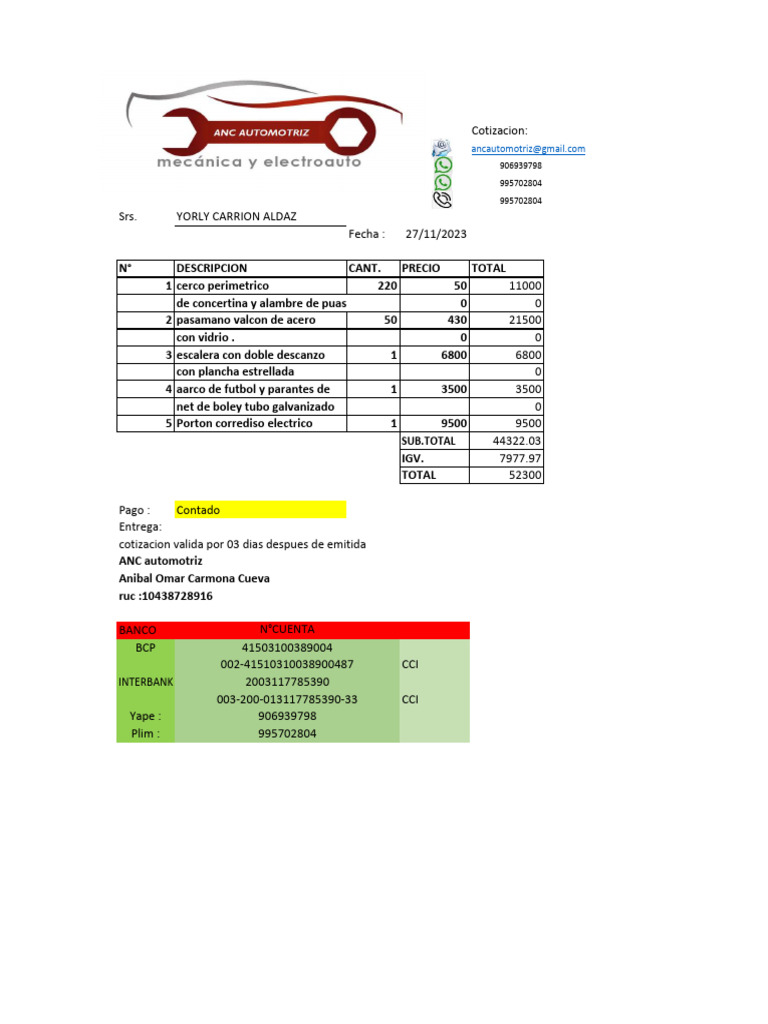 Yorly Carrion N°001 | PDF