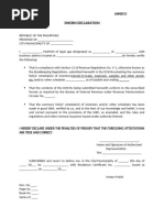 BIR Sworn Declaration Annex D Form | PDF | Finance & Money Management ...