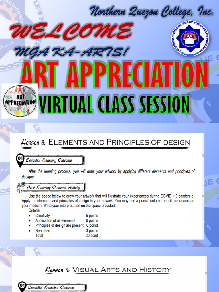 Art Appreciation Virtual Class Guide | PDF
