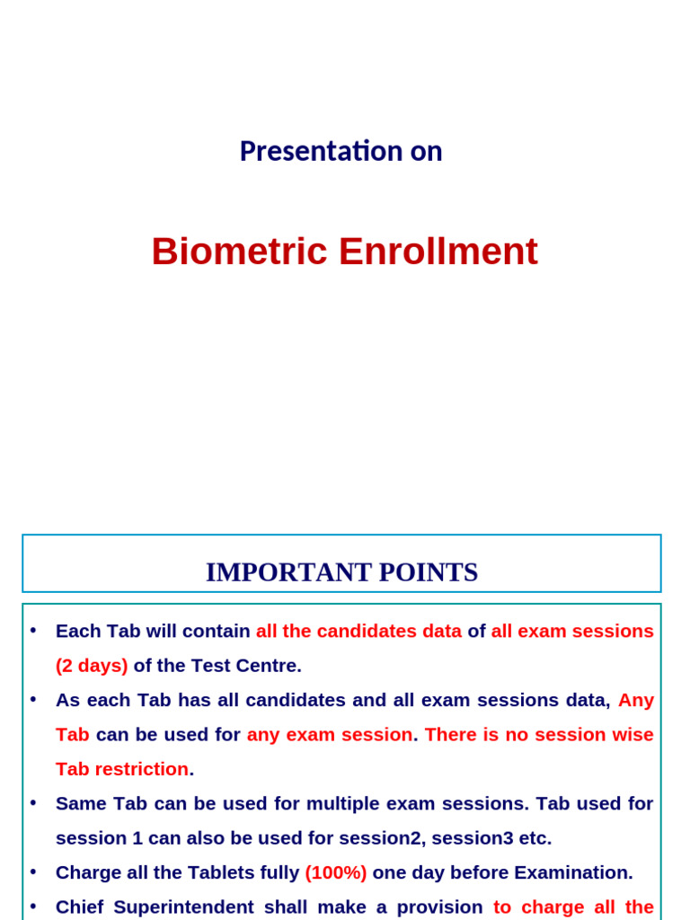 Biometric Enrollment Guidelines for Exams | PDF | Computing